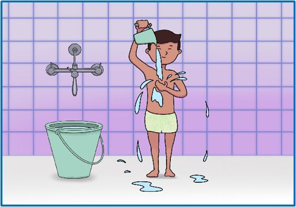 Taking Bath with a Bucket – Boy – Inclusive Education