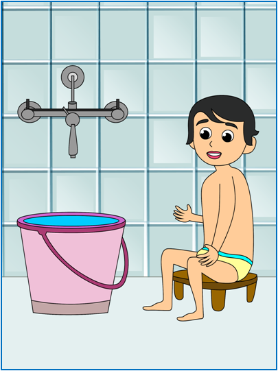 Taking Bath with a Bucket – Boy – Inclusive Education